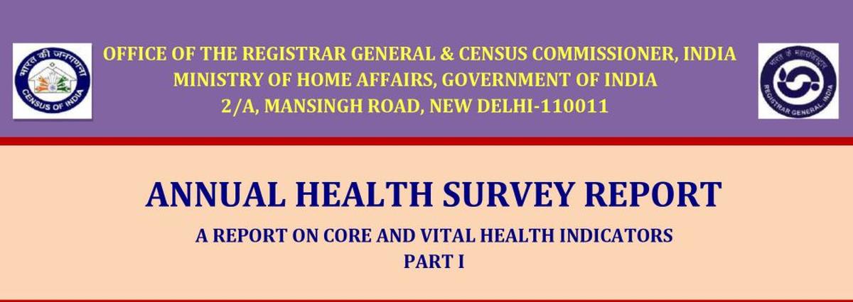 Annual Health Survey Report - Part 1 - The Hindu Centre