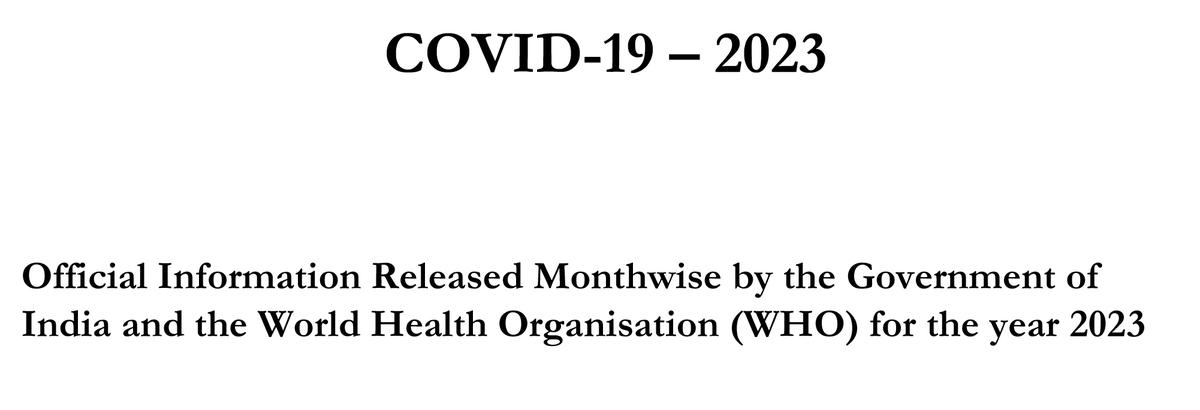 COVID-19: Official Information on COVID-19 Released Monthwise by India ...