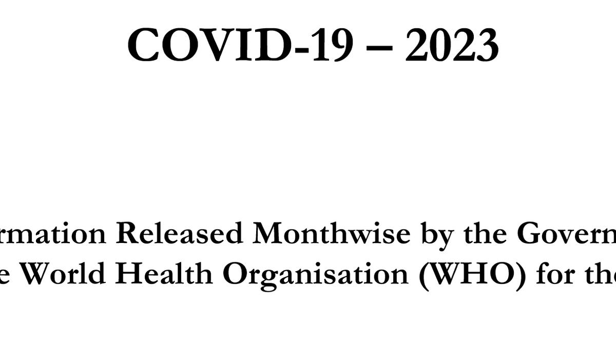 COVID-19: Official Information on COVID-19 Released Monthwise by India ...